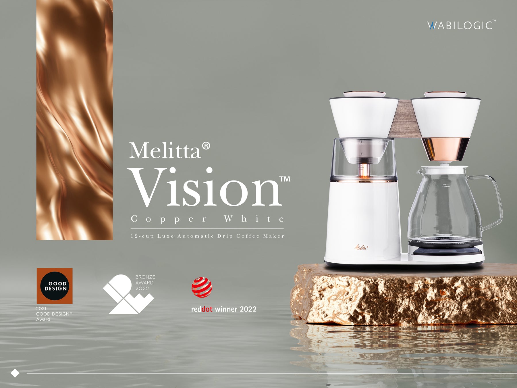 Melitta Vision 12‑Cup Luxe Drip Coffee Maker | White - Wabilogic